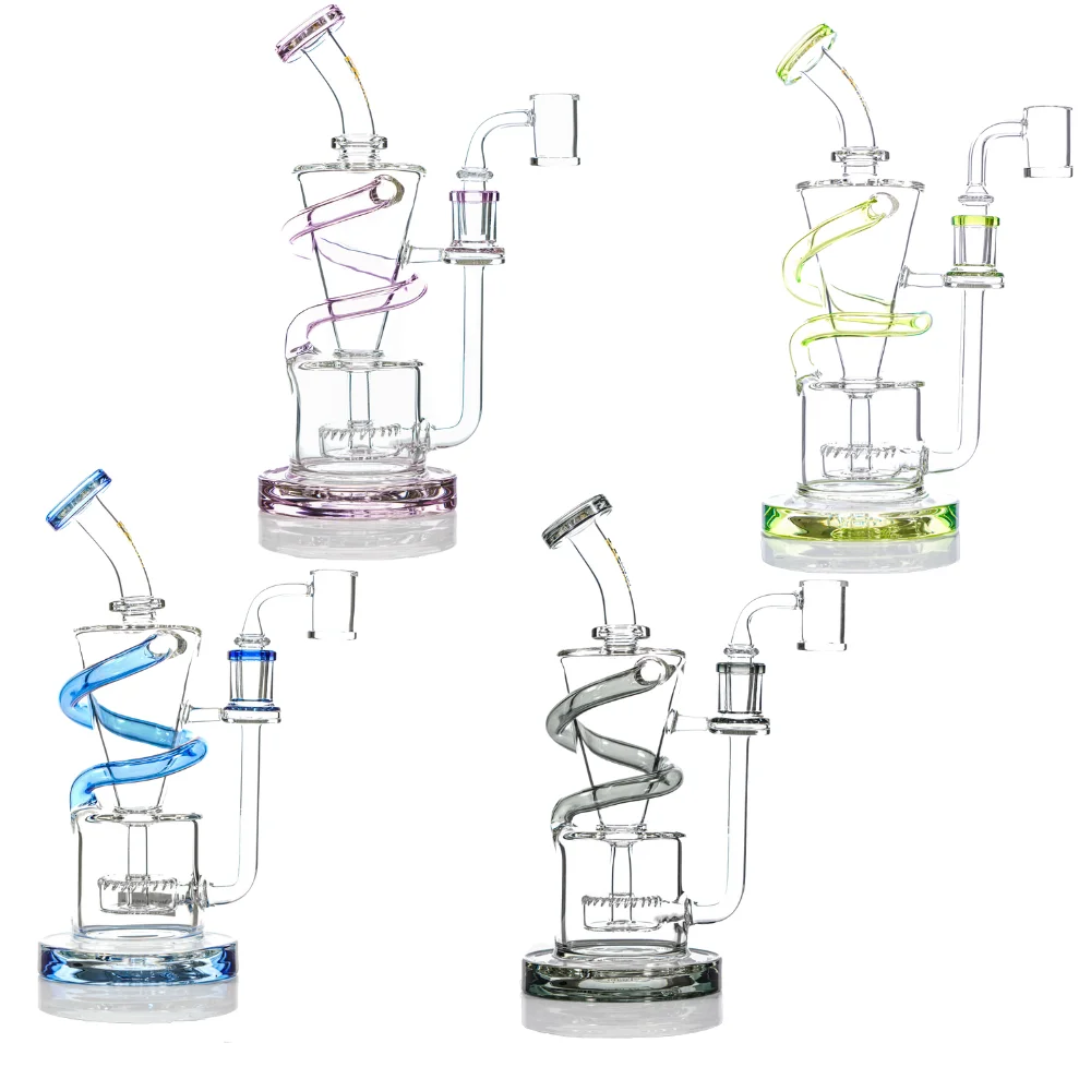 MK136- 10″Twister Recycler Rig - MK100 Glass