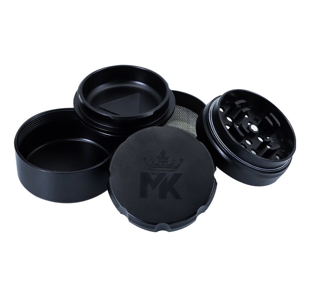 MK100 Premium Stash Grinder W/ Built In Stash Jar (5 Parts) - MK100 Glass