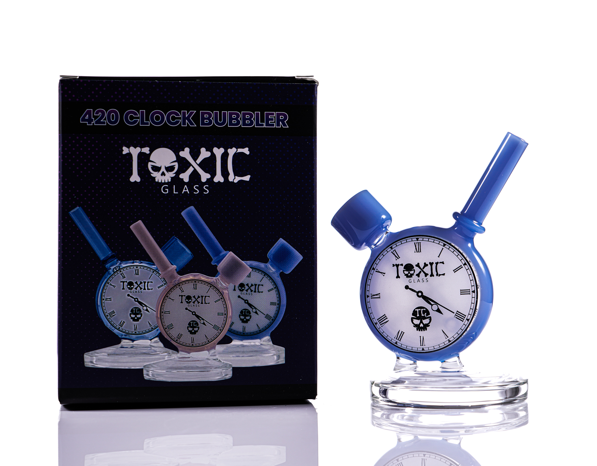 TX43- Toxic 420 Clock Bubbler - MK100 Glass