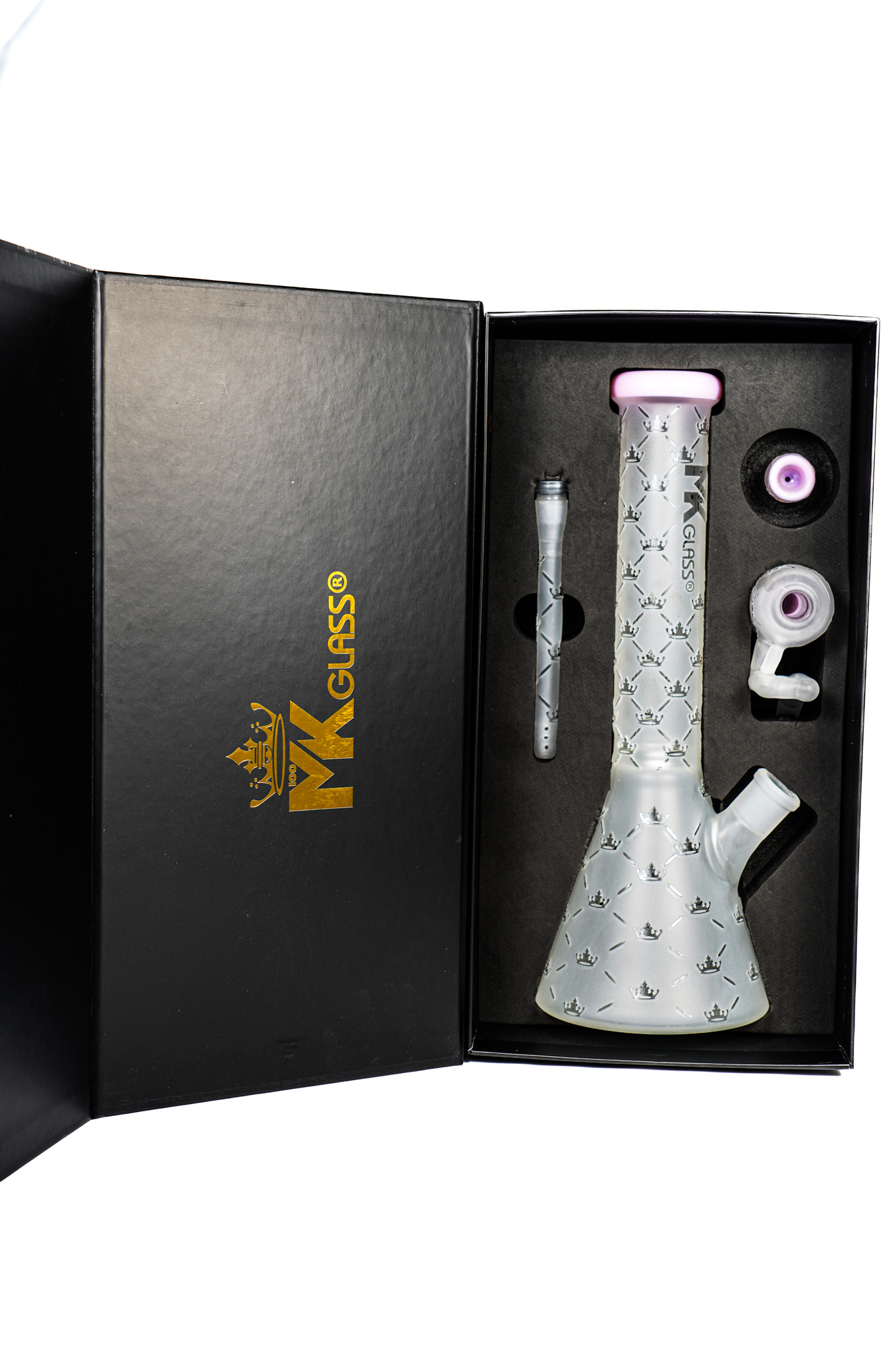 MK197- MK100 14" Deep Sandblasted Designer Beaker Kit - MK100 Glass