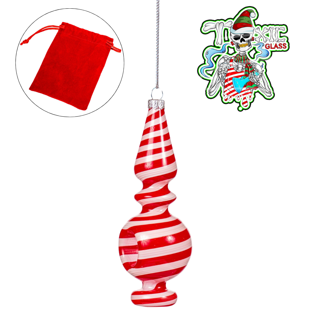 Toxic Christmas Ornaments Hand Pipe (TXH25) - MK100 Glass