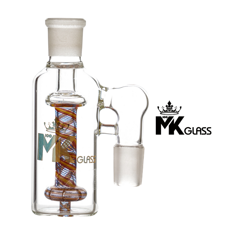 MK100 Wigwag American Color Ashcathcer W/ Perc 90 ° (MKAC1) - MK100 Glass